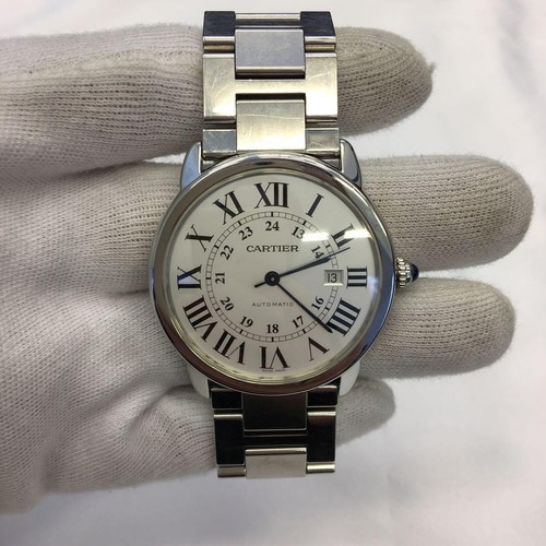 Cartier Rondo Solo XL Date Men's Automatic Watch Stainless Steel Used ...