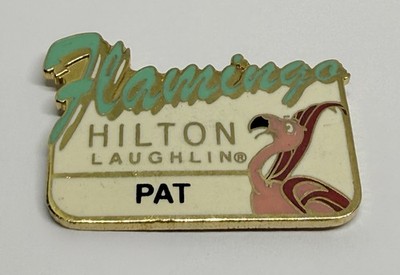Flamingo Hilton Laughlin Aquarius Casino Name Tag Badge Pat Lapel Pin ...