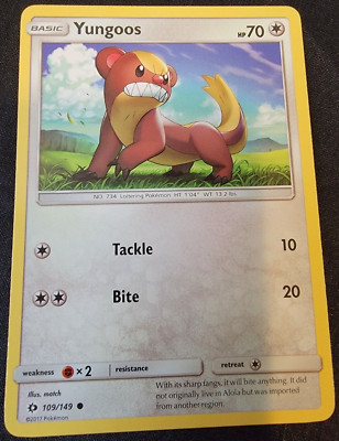 Yungoos # 109/149 Sun & Moon General Mills Promo Pokemon Trading Cards ...