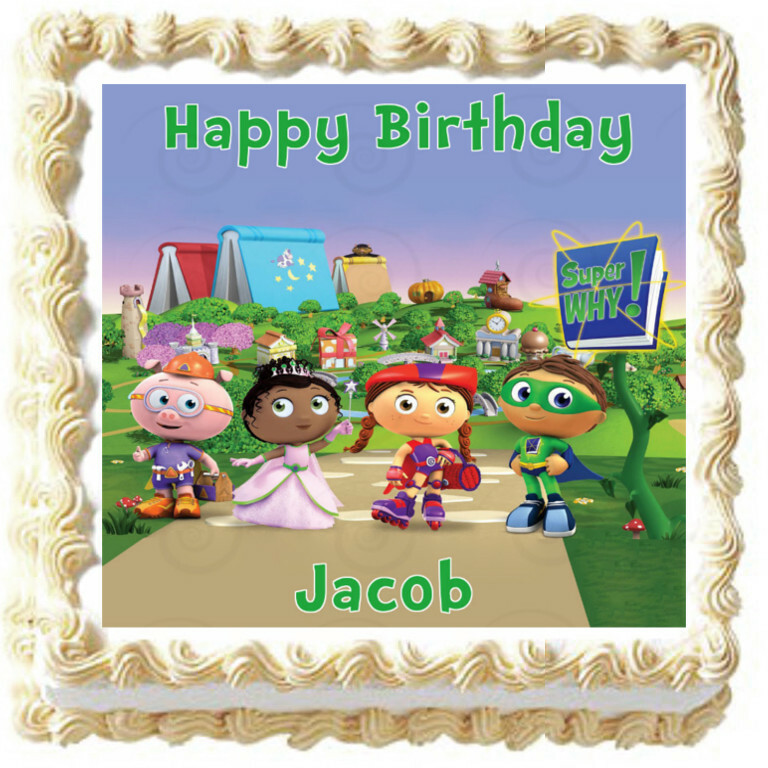SUPER WHY Edible Cake topper Party image Decoration | eBay