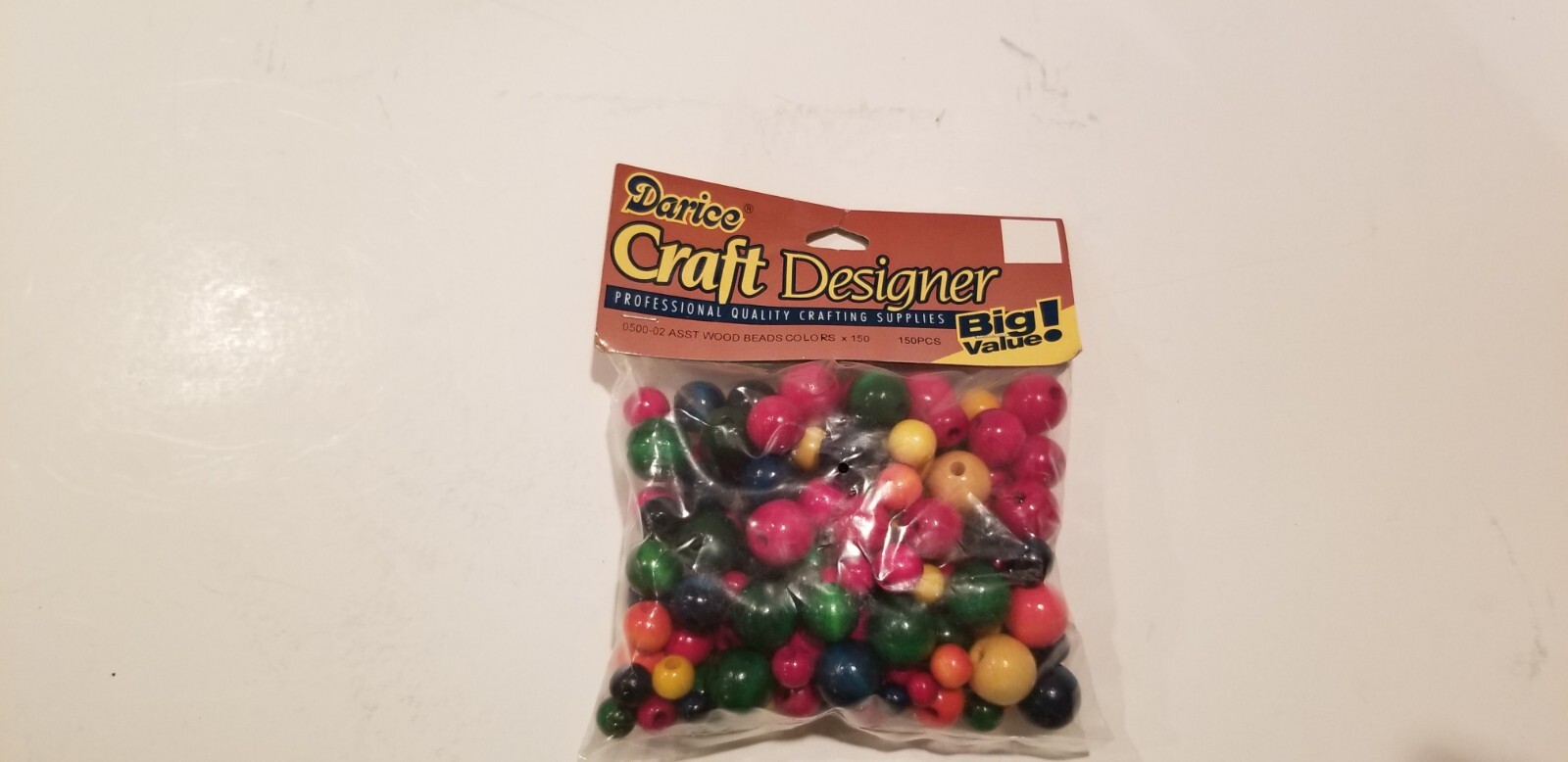 1 Bag of Darice Craft Designer Big Value Assorted Wood Colored Beads ...