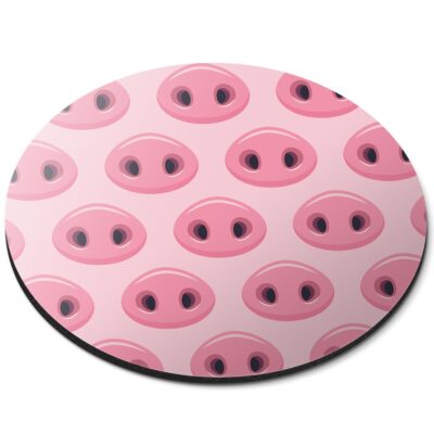 Round Mouse Mat Pink Piggy Pigs Snouts Funny Pattern #170762 | eBay UK