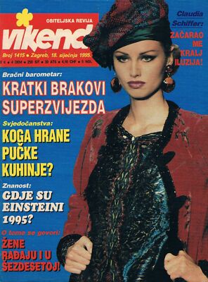 VIKEND #1415 1995 Vintage CROATIAN MAGAZINE cover CLAUDIA SCHIFFER | eBay