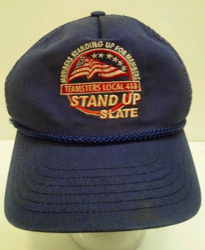 Teamsters Union Local 413 Stand Up Slate Embroidered Snapback Trucker ...