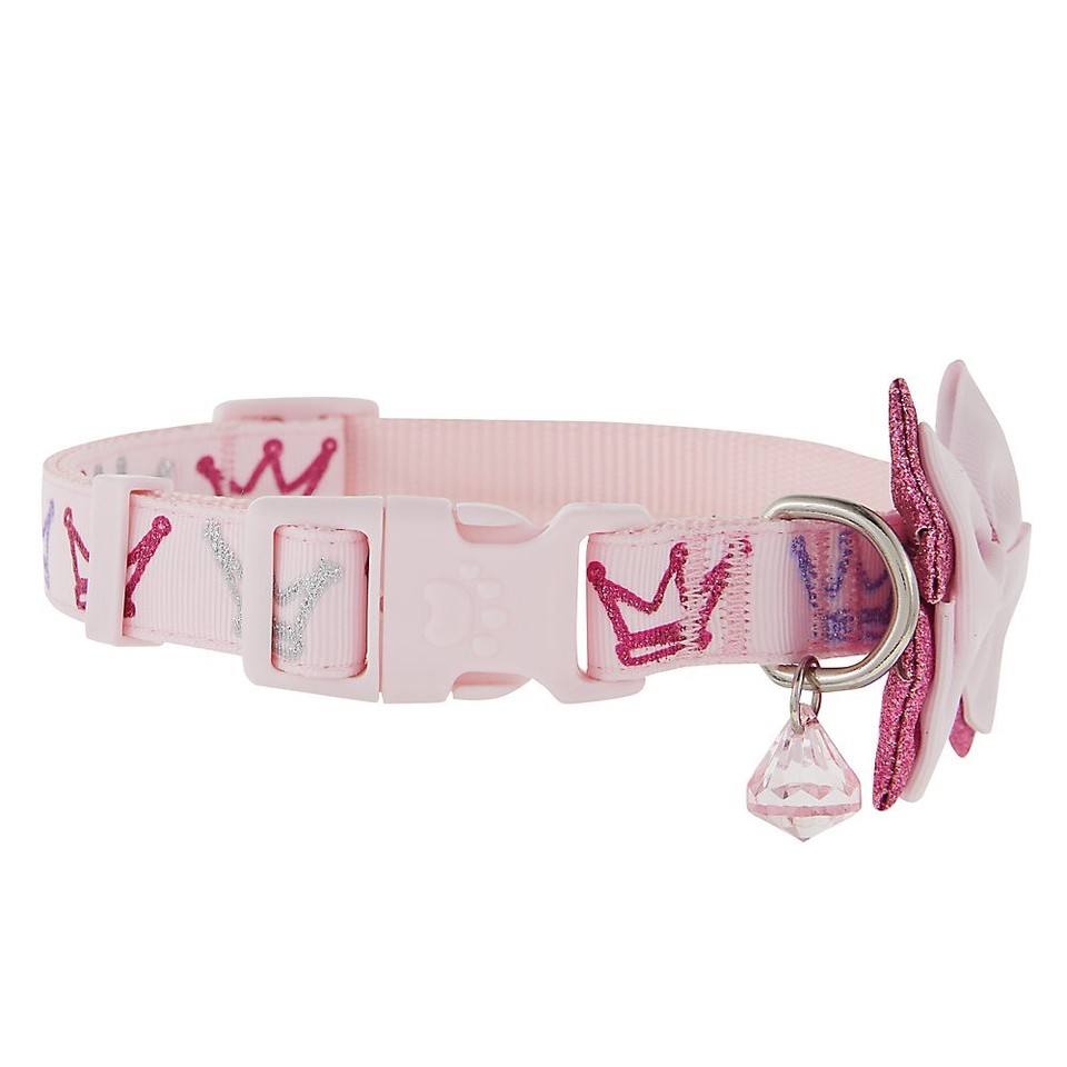 Top Paw Baby & Glittery Pink BLING Princess Dog Collar Pink Diamond ...
