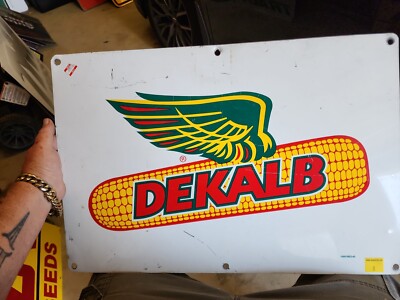 Vintage 1963 Dekalb Seed Corn doubling side 24x16 Sign Flying Ear Corn ...