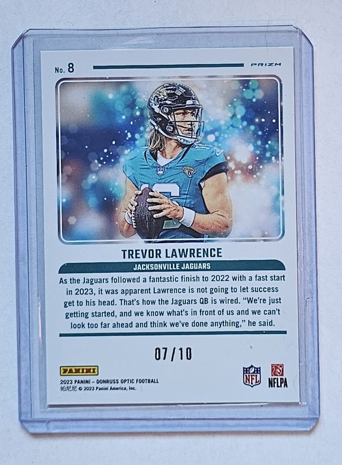 2023 Donruss Optic Trevor Lawrence Mythical Gold Prizm SSP #07/10 ...