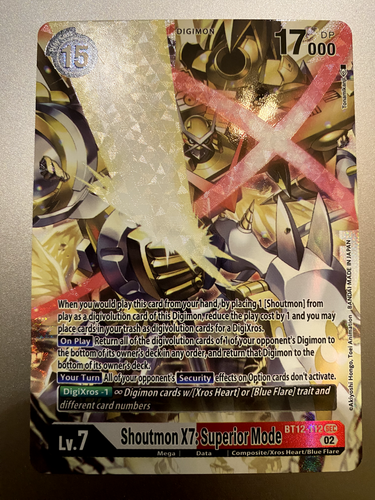 Digimon TCG Shoutmon X7: Superior Mode BT12-112 SEC Across Time Near ...