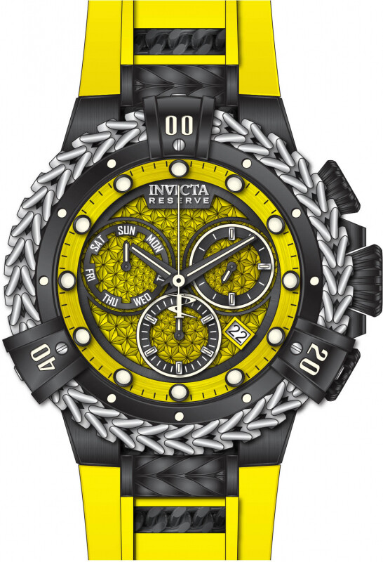 Invicta Reserve Hercules 53mm Black/Yellow Men's Watch 33158 | eBay