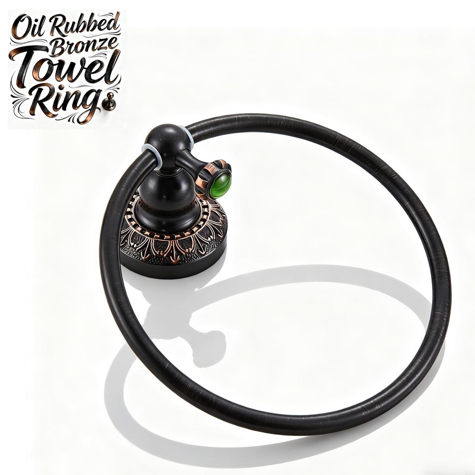 Towel Racks for Bathroom, Wall Mounted Towel Ring Solid Brass, Oil ...