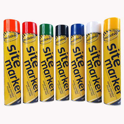 6 x Prosolve SiteMarker 750ml Line Marking Spray paint survey marker ...