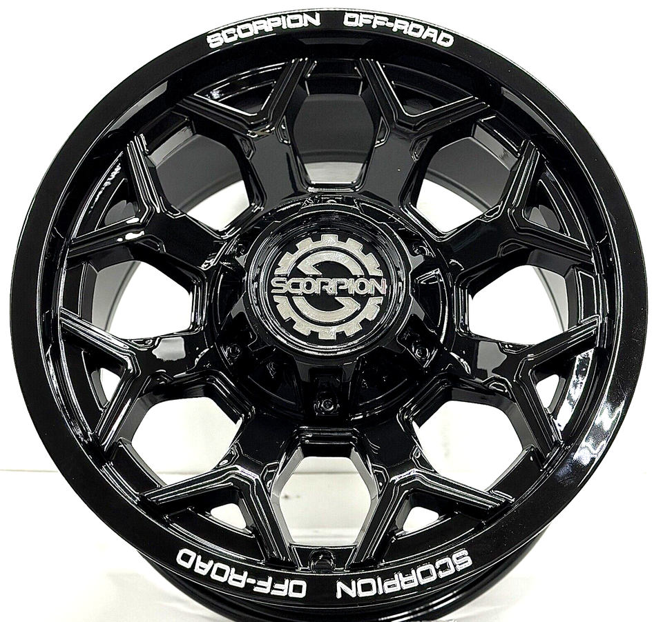 17” Gloss Black Milled Scorpion Defender Wheels fits Ford F150 Raptor ...