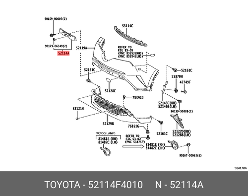 Genuine OE license plate panel, 52114F4010 for TOYOTA 52114-F4010 | eBay.de