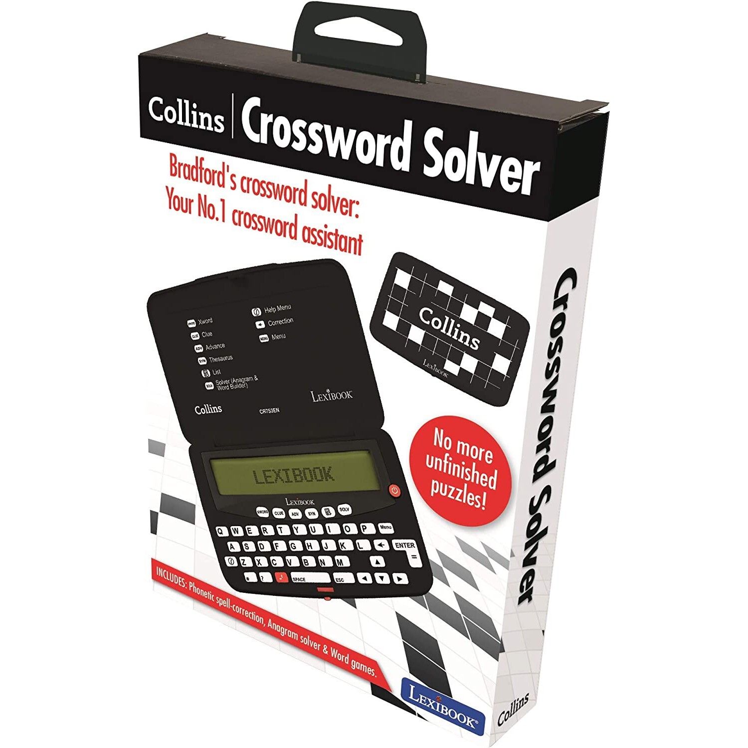 Lexibook Collins Bradfords Electronic Crossword Solver Game Black/White ...