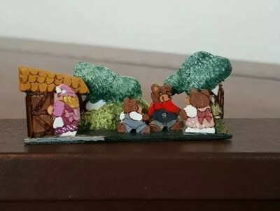 Dollhouse Miniature Wood Painted Goldilocks and Three Bears Dee Moniz ...