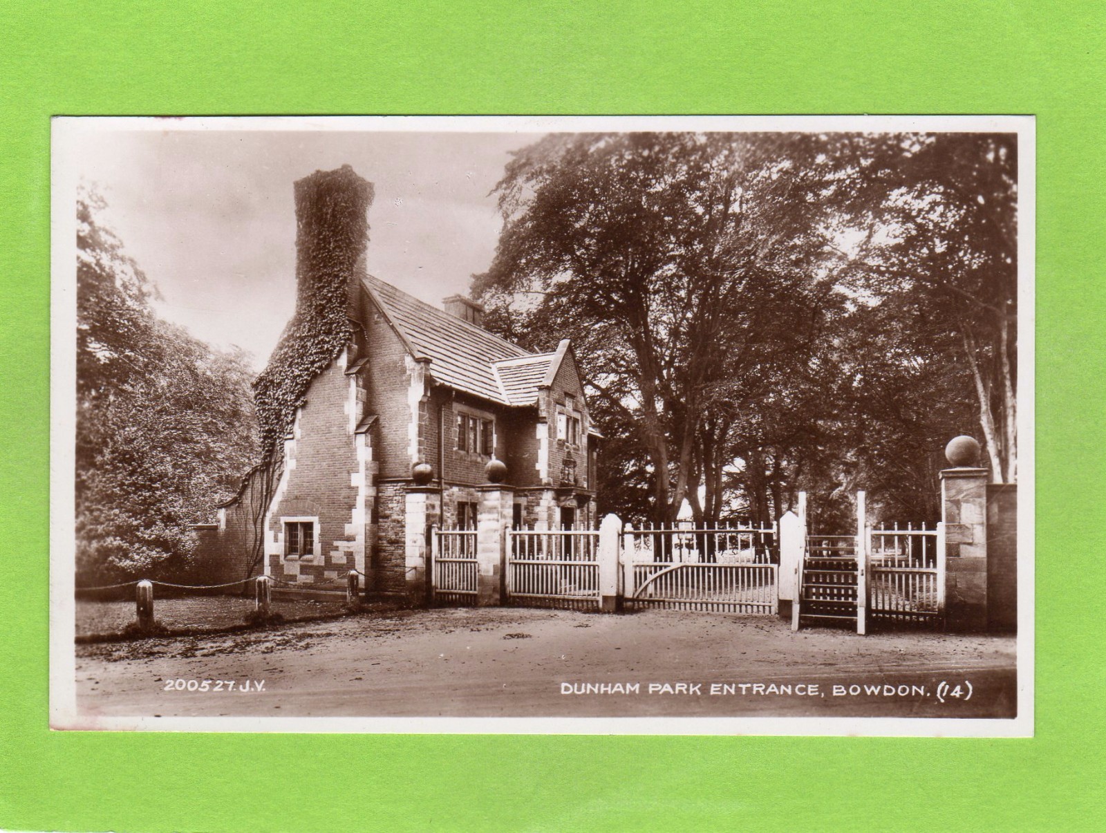Dunham Park Entrance Bowdon Nr Altrincham RP pc unused Valentines Ref ...
