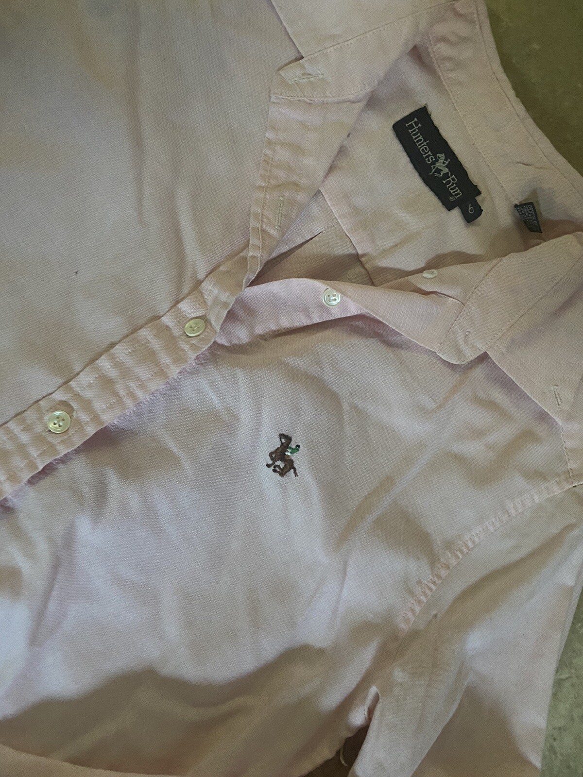 Hunters Run 6 Cotton Blend Basic Button Down Shirt Blouse Pink | eBay