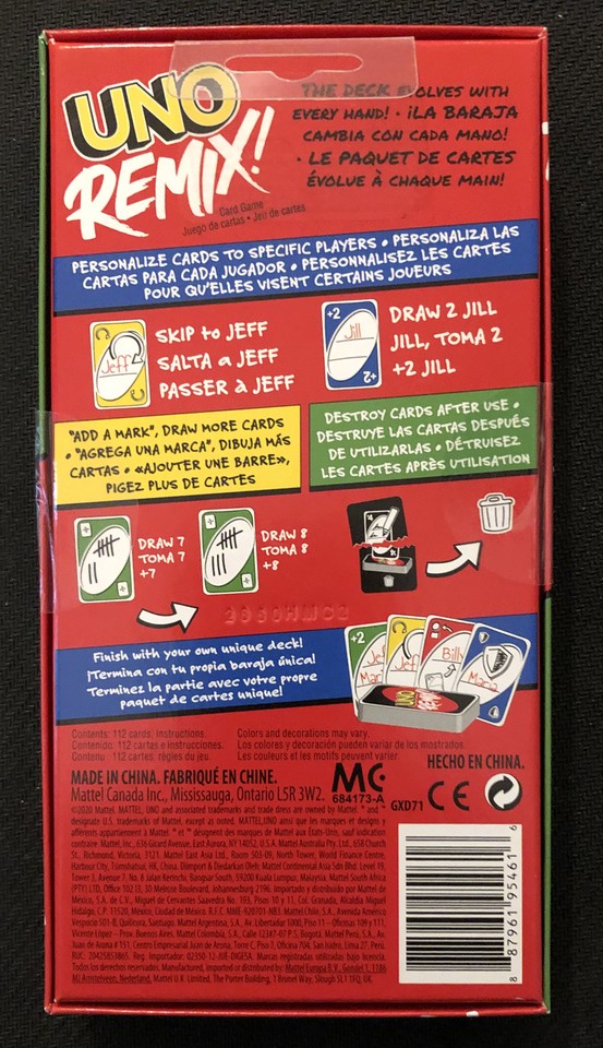 UNO Remix Card Game New 2020 Mattel | eBay