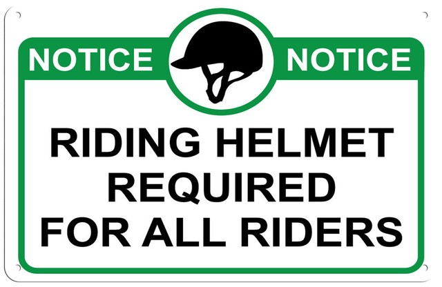 Riding Helmet Required for All Riders Sign for Barn, Stable or Arena | eBay