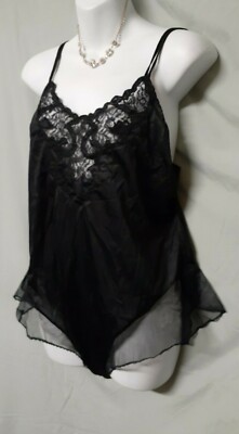 VENTURA Black Teddy 1 Piece Lingerie Sexy Nylon Size Medium 32" Bust | eBay
