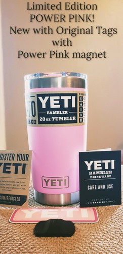 YETI 20oz Rambler Limited Edition POWER PINK New Original Tags+Power ...