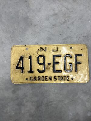 Vtg New Jersey Garden State Blue License Plate #419-EGF Home Decor ...