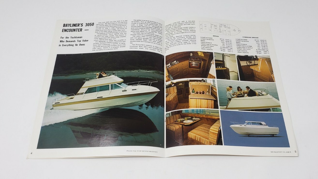 1975 Bayliner Cruising Yachts Vintage Boat Sales Brochure | eBay