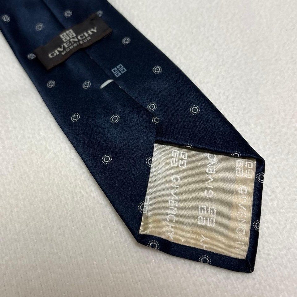 Givenchy Vintage Dot Pattern Tie 1980s Designer Necktie Used | eBay