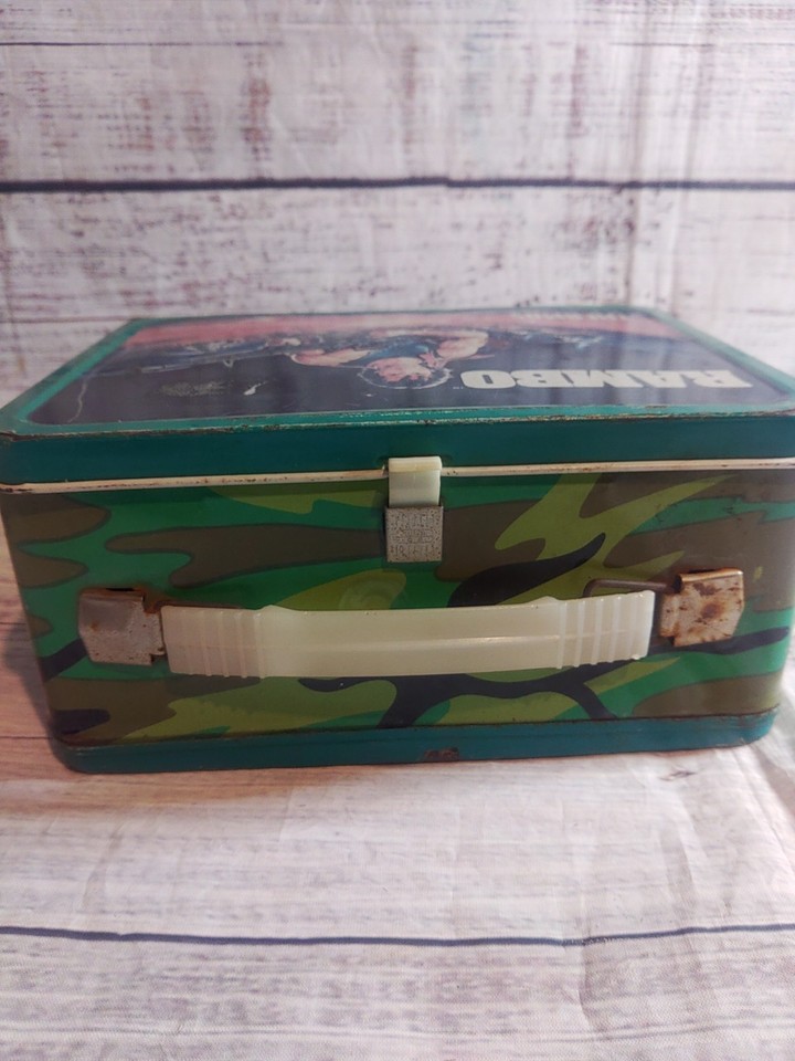 #K Vtg Thermos 1985 Rambo Lunch Box Sylvester Stallone No Thermos | eBay