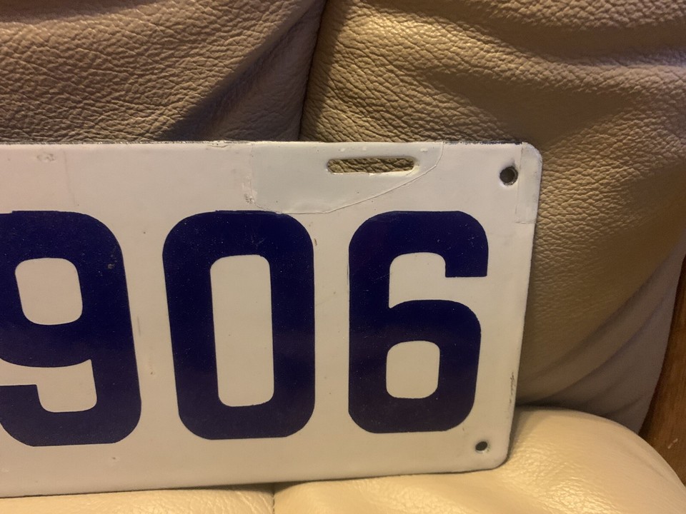 1916 Wyoming Porcelain License Plate Very Nice | eBay
