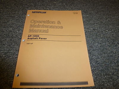 Caterpillar Cat AP1000 Asphalt Paver Owner Operation Manual User Guide ...