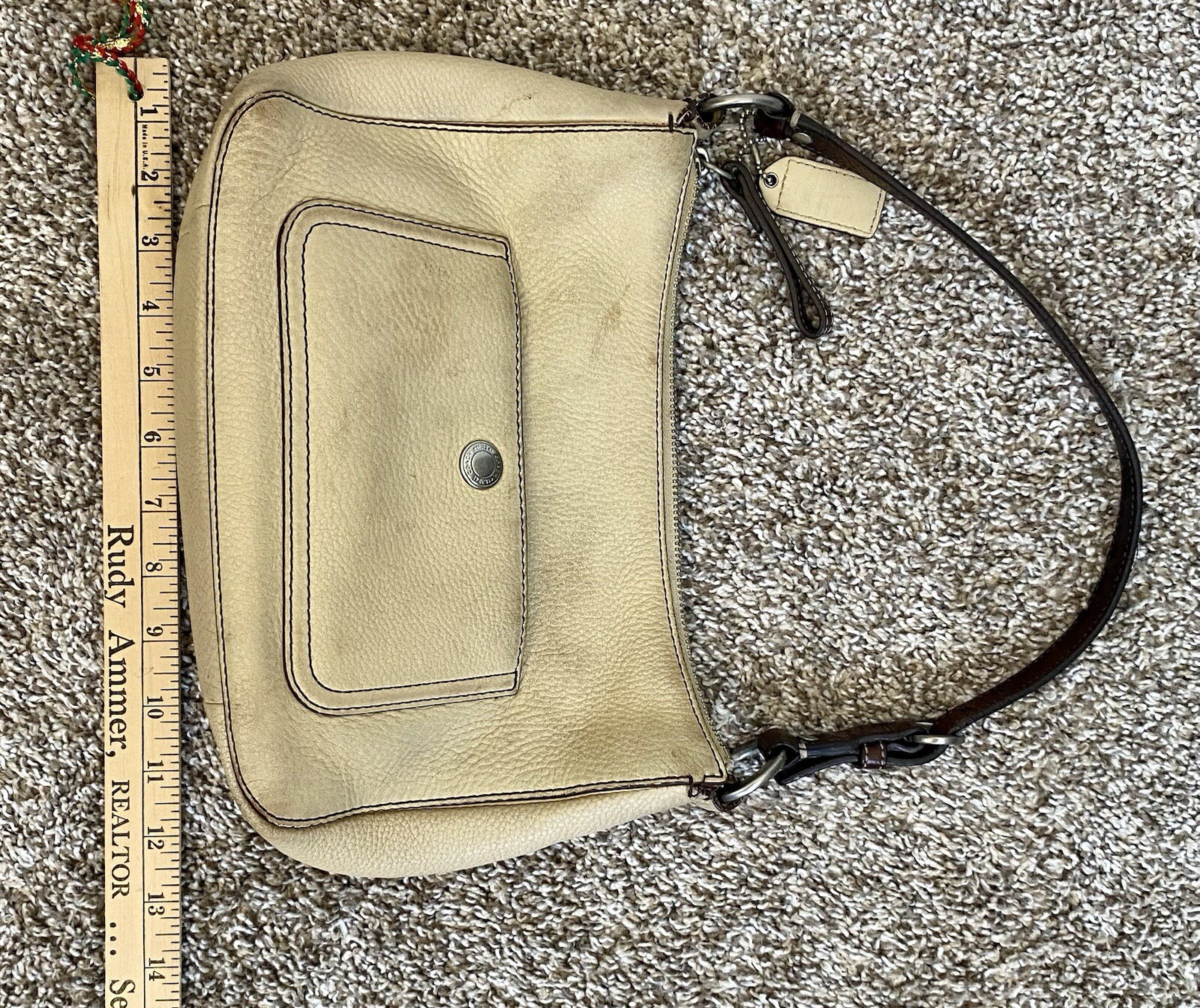 Original COACH Chelsea Pebbled Leather Beige M0772-F10890 Purse for ...