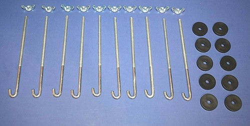 6" Heavy Duty 1/4" Battery Hold Down J Bolts Rods Adjust 2 1/4" to 6 ...