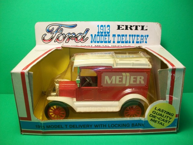 ERTL 1913 Ford Model T Meijer Supermarkets Diecast Truck Bank With Key ...