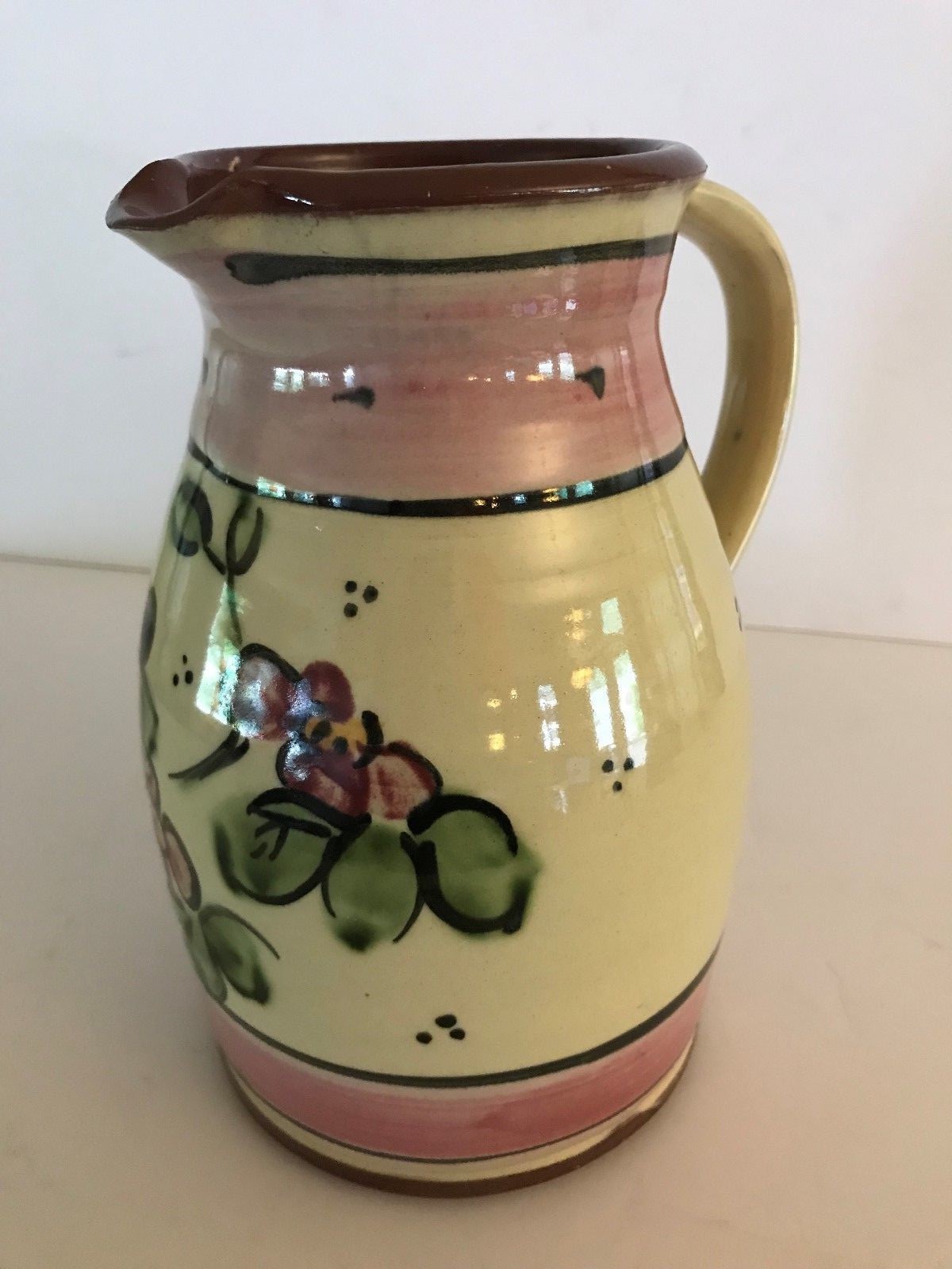 Aldrich Valley Pottery Redware Hand Painted Pitcher | eBay