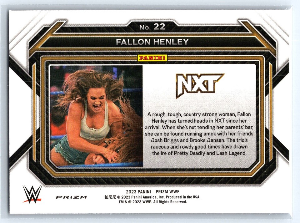 2023 PANINI PRIZM WWE SILVER PRIZM PARALLEL #22 FALLON HENLEY NXT 2.0 ...