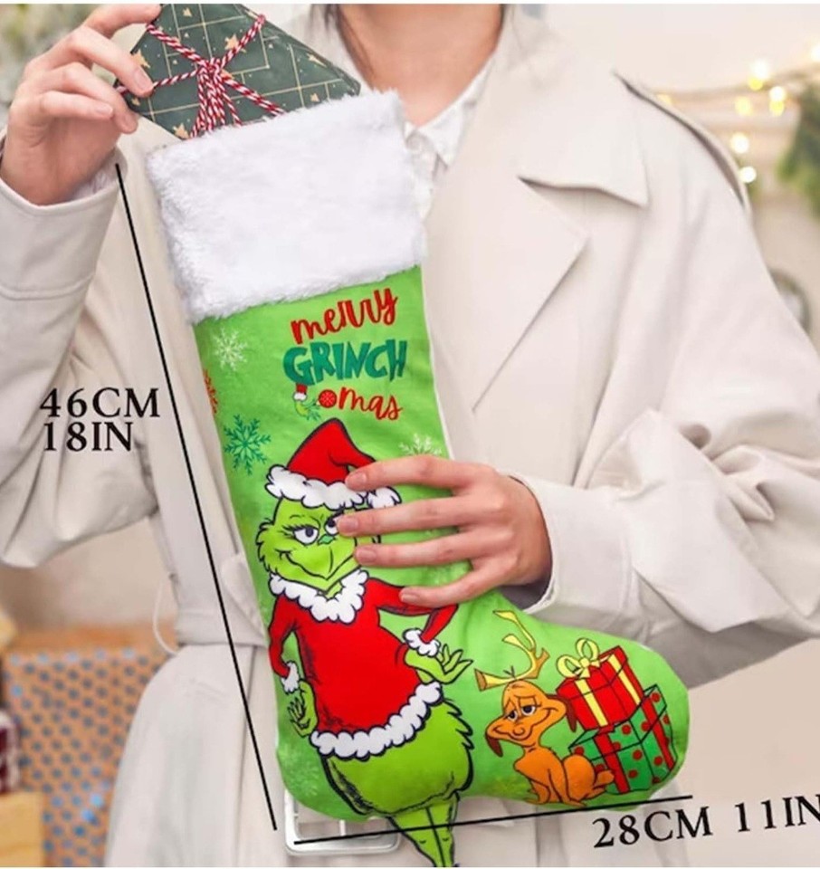 Personalized Christmas Stocking 18" Grinch Stocking | eBay