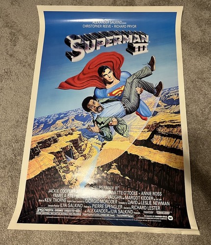 Superman 3 Vtg. 1983 Single Side Movie Poster Christopher Reeve Richard ...