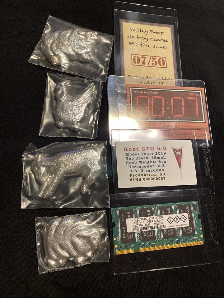 🌟(10) .999 Yeager's Poured Silver BARNYARD Art Bar SET #7/50 YPS, 51 oz ...