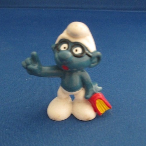 Smurfs 20094 Bookworm Brainy Smurf Vintage Schleich Figure PVC 1983 ...