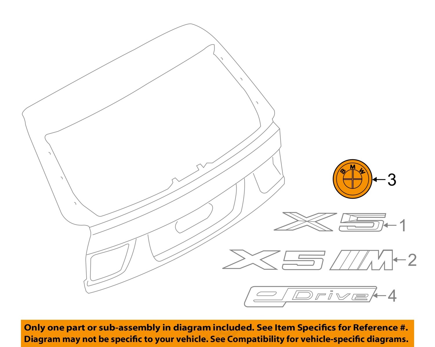 OEM BMW X5 X6 Rear Gate Emblem 51147294465 for sale online | eBay