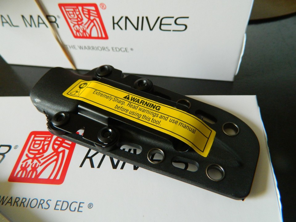 AL MAR KNIVES, 6 1/2" OPERATOR FIXED BLADE KNIFE D2 BLADE BLK G10 ...