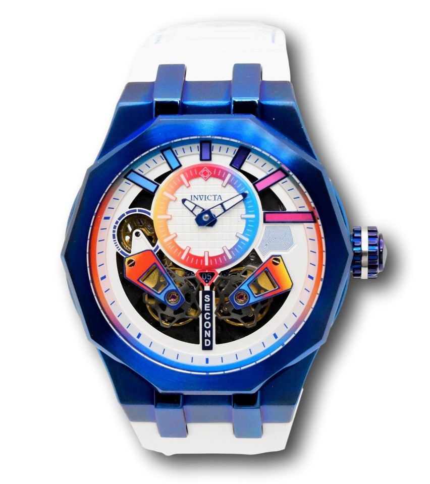 Invicta Specialty Dual Open Heart Automatic Men's LARGE 52mm Blue Watch ...