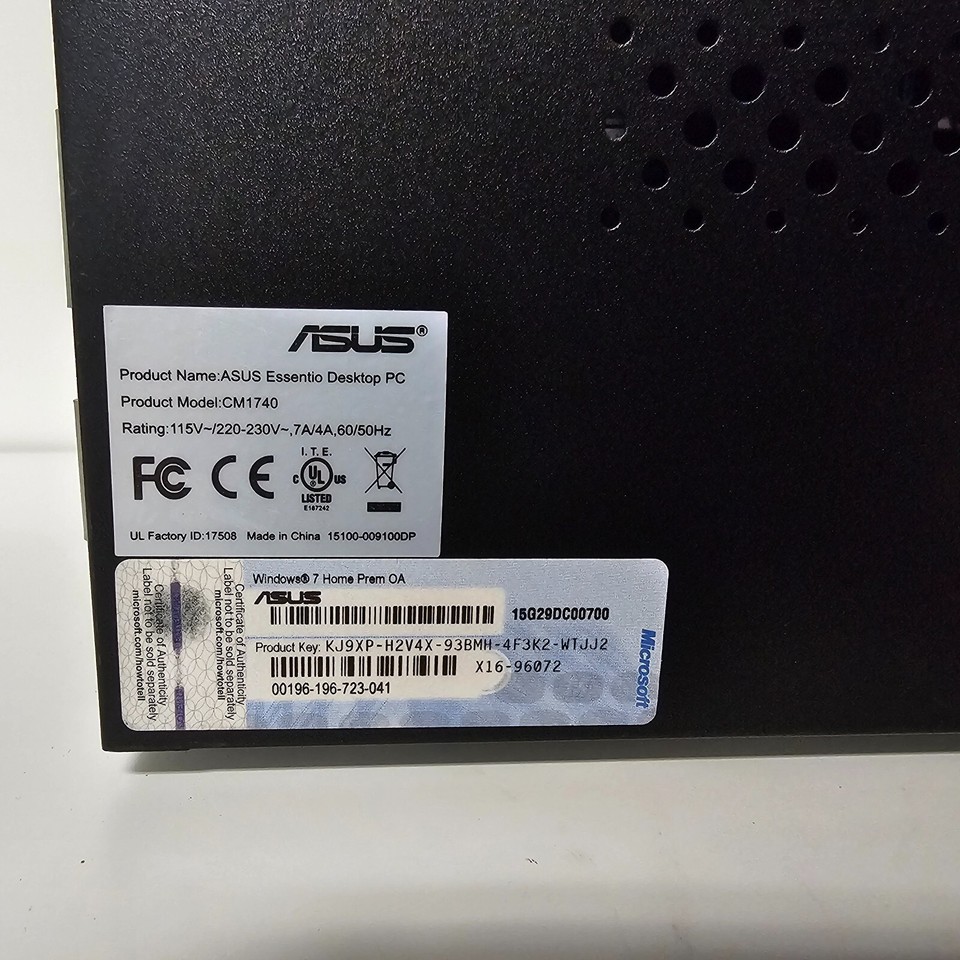 Asus Essentio CM1740 Desktop PC | AMD E2 | 16 GB Ram | No HDD C2 | eBay