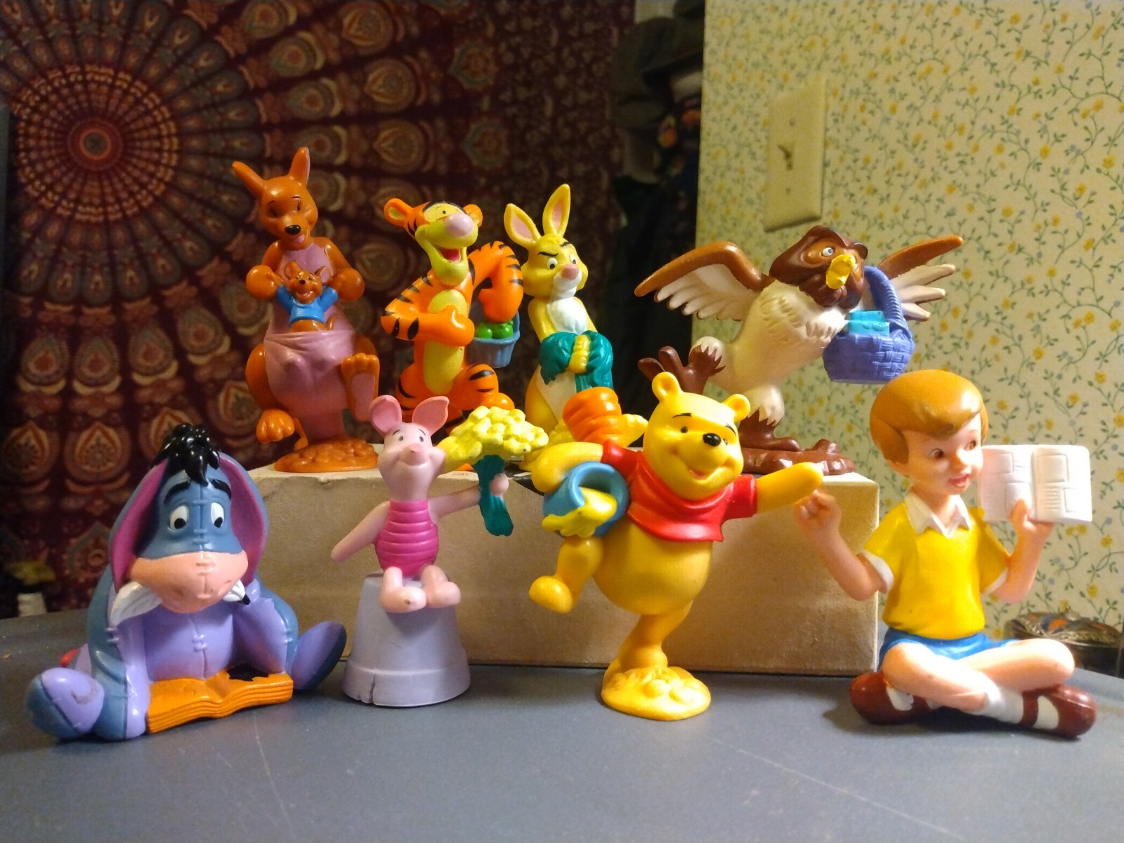 Lot of 8 Vtg Winnie the Pooh and Friends PVC Figurine Set Disney Statue ...