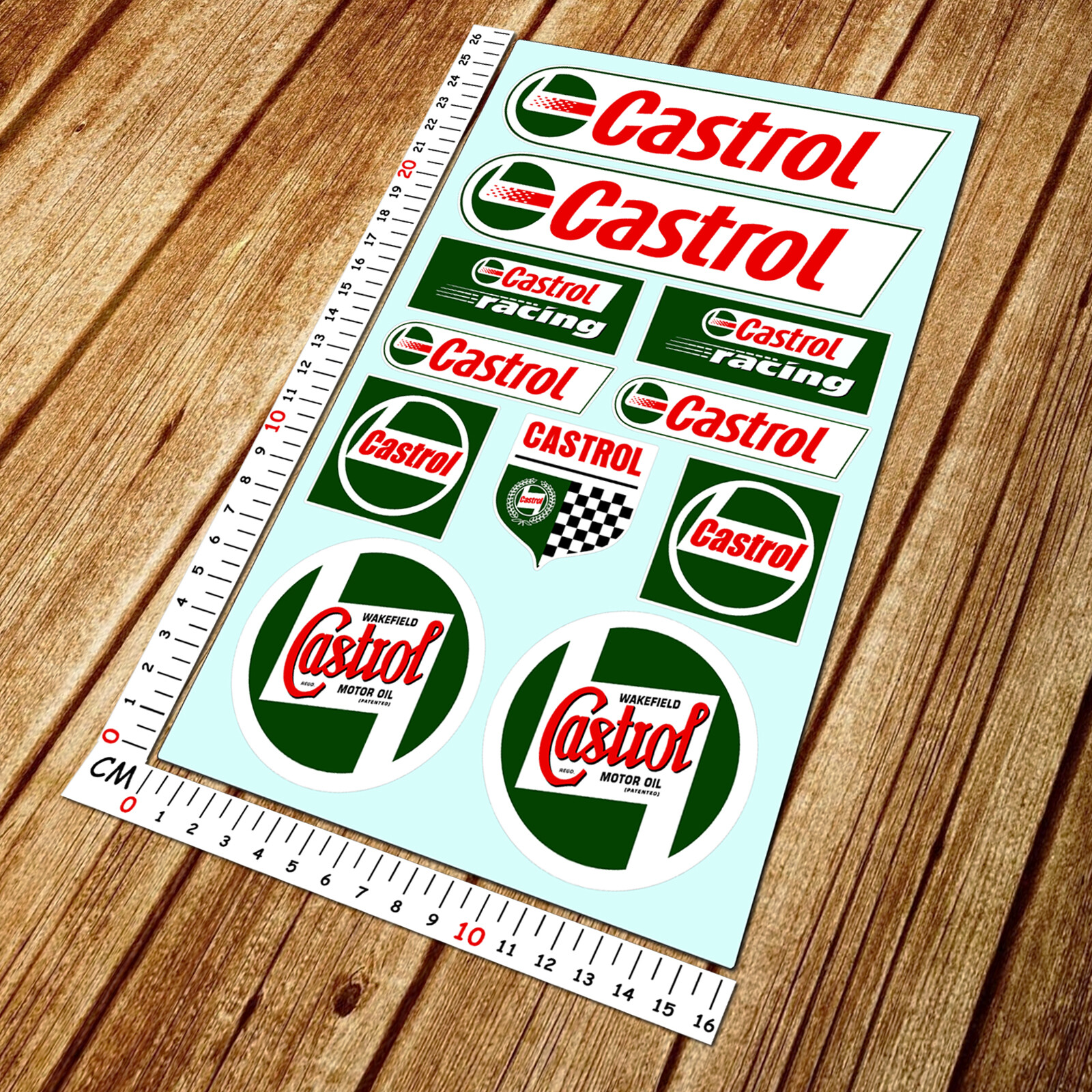 Castrol Racing oils motorcycle car sponsor decals set sheet 11 stickers ...