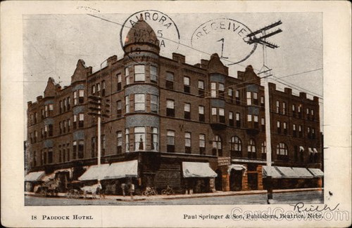 Pickrell,NE Paddock Hotel 1907 Gage County Nebraska Antique Vintage ...