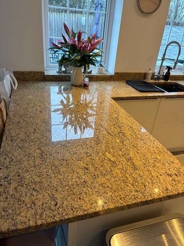 Symphony Cream gloss Kitchen with granite Worktops. Used but Good ...