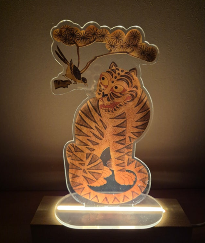 Korean Tiger and Magpie Folk Art Acrylic Stand – Traditional Minhwa, K ...