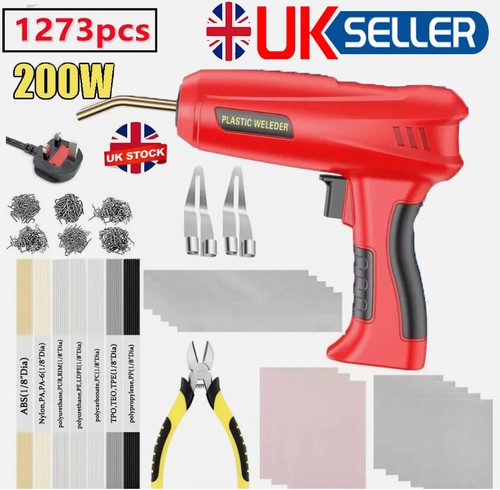 Hot Stapler Gun Plastic Repair Car Bumper Fender Welding Welder Kit+ ...